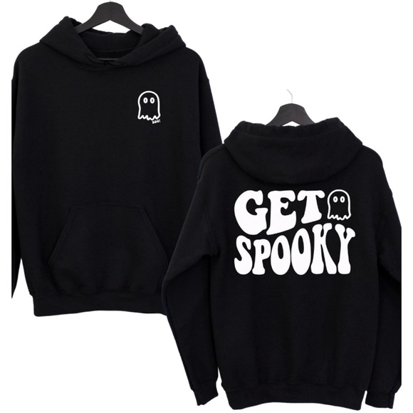 Gildan | Sweaters | M Get Spooky Ghost Hoodie | Poshmark